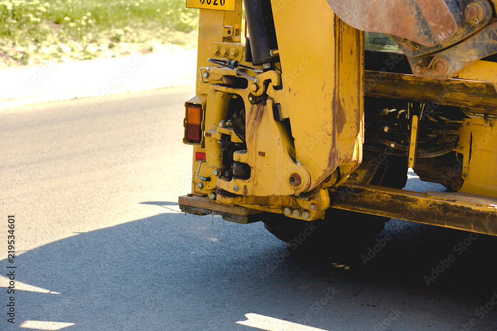 Wheel loader Excavator with backhoe , stick and bucket boom in ...