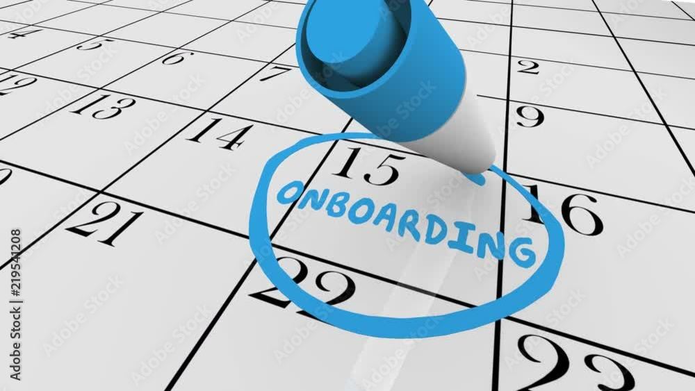 Onboarding New Employee Welcome Initiation Calendar Date 3d Animation ...