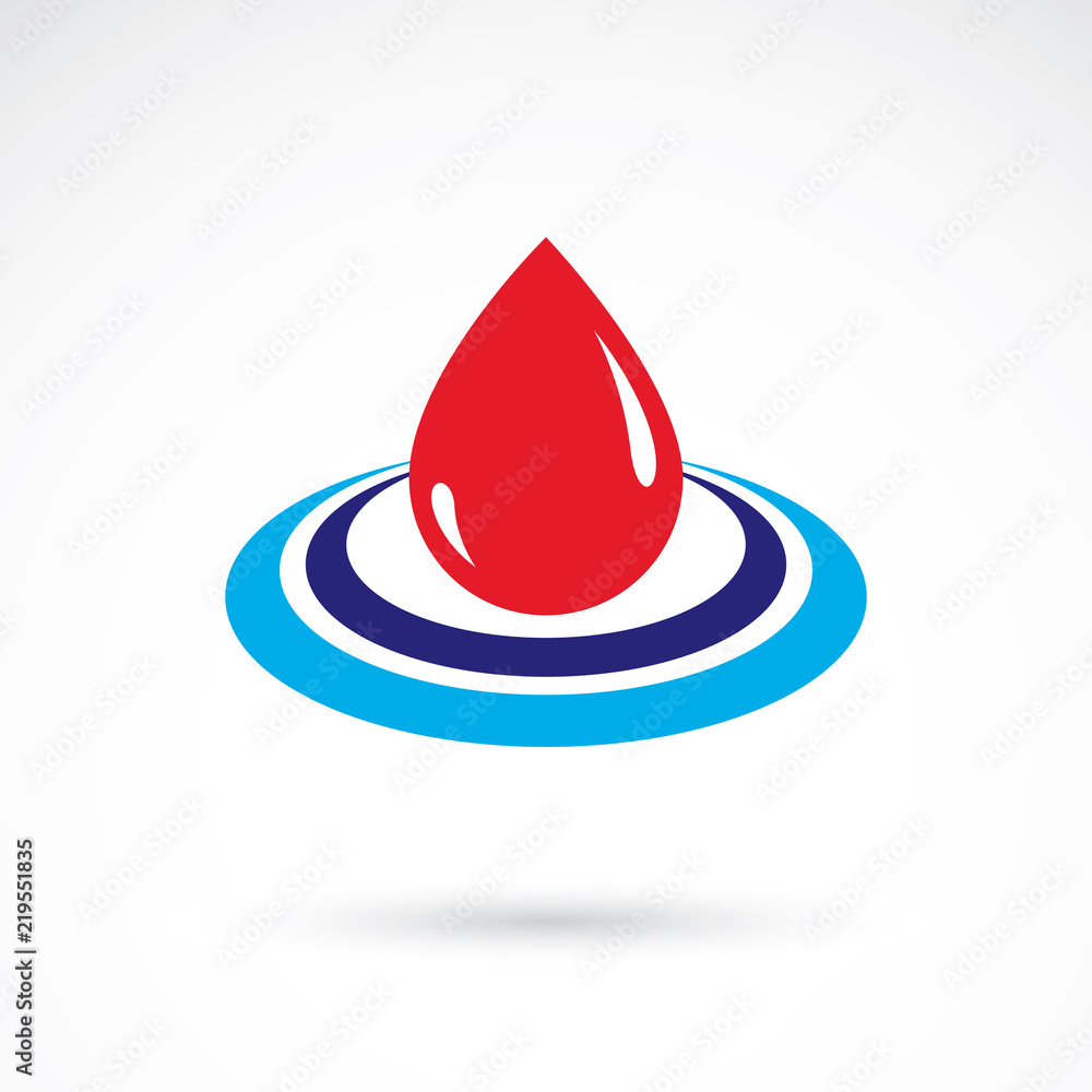 Vector blood drop illustration isolated on white. Medical theme vector ...