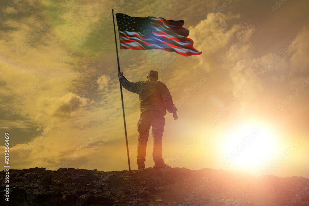 American Man With Flag