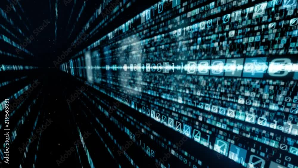 Digital communication concept. Binary code. Stock Video | Adobe Stock