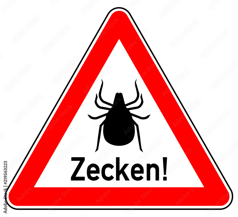 sd80 Schild-Dreieckig - german - Achtung - Zecke: Zeckenalarm - english ...