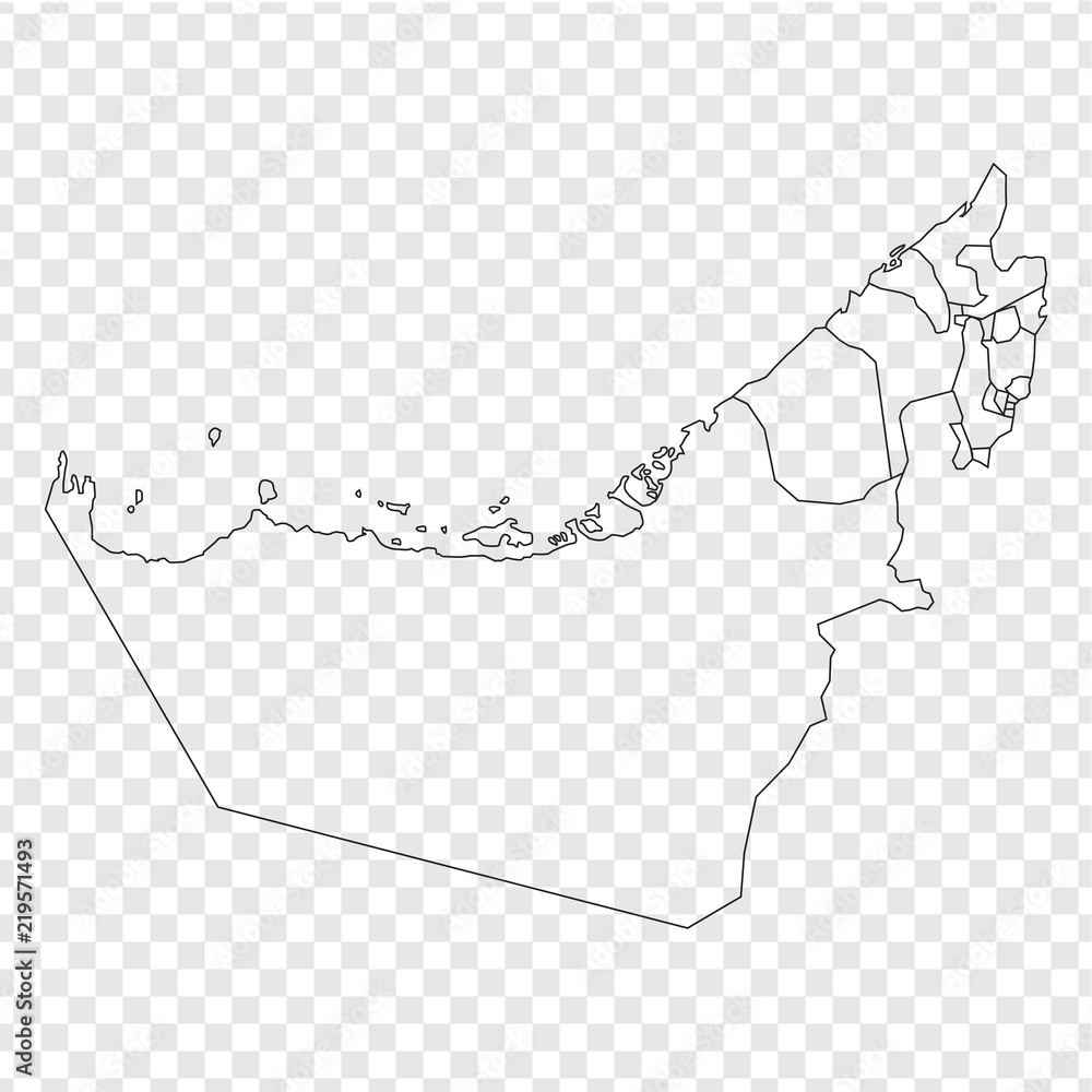Blank map United Arab Emirates. High quality map of United Arab ...
