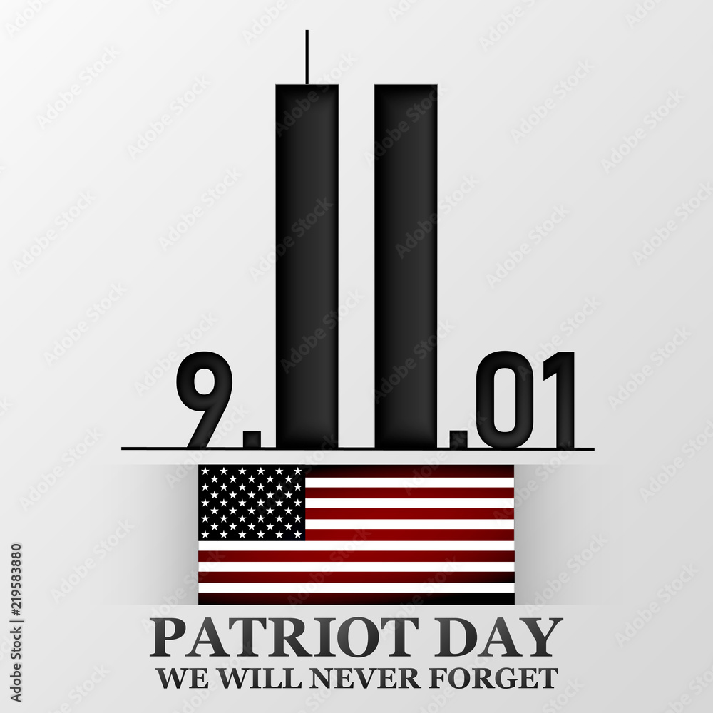11 september. Patriot day. Design for postcard, flyer, poster, banner ...