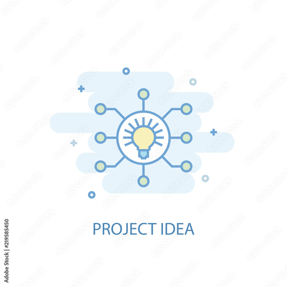 Project idea line trendy icon. Simple line, colored illustration ...