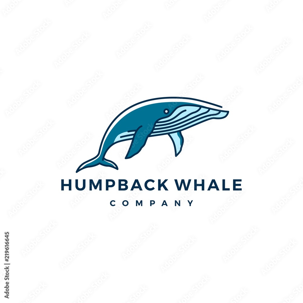humpback whale logo icon vector illustration Stock Vector | Adobe Stock
