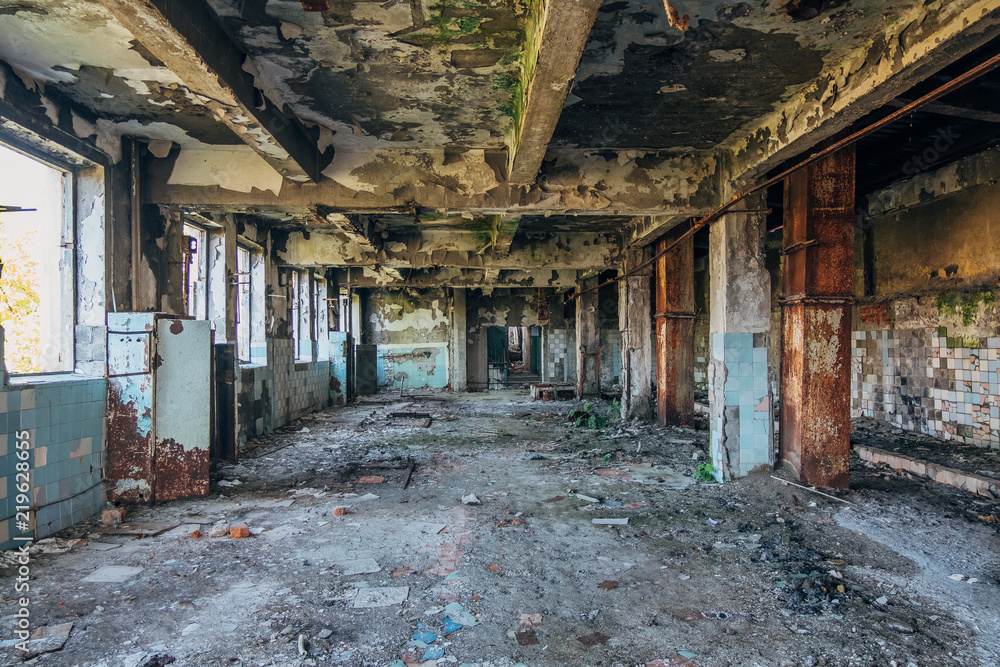 Abandoned Factory Interior Dark