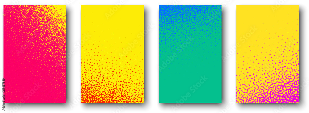Set of backgrounds with abstract stipplism effect pattern. Stock Vector ...