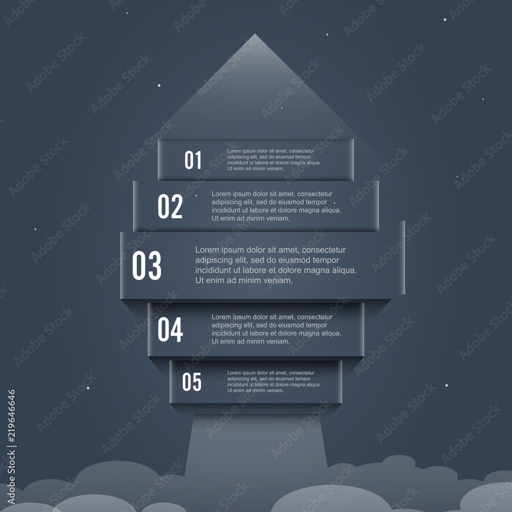 Arrow start up infographic options banner. Business success concept ...