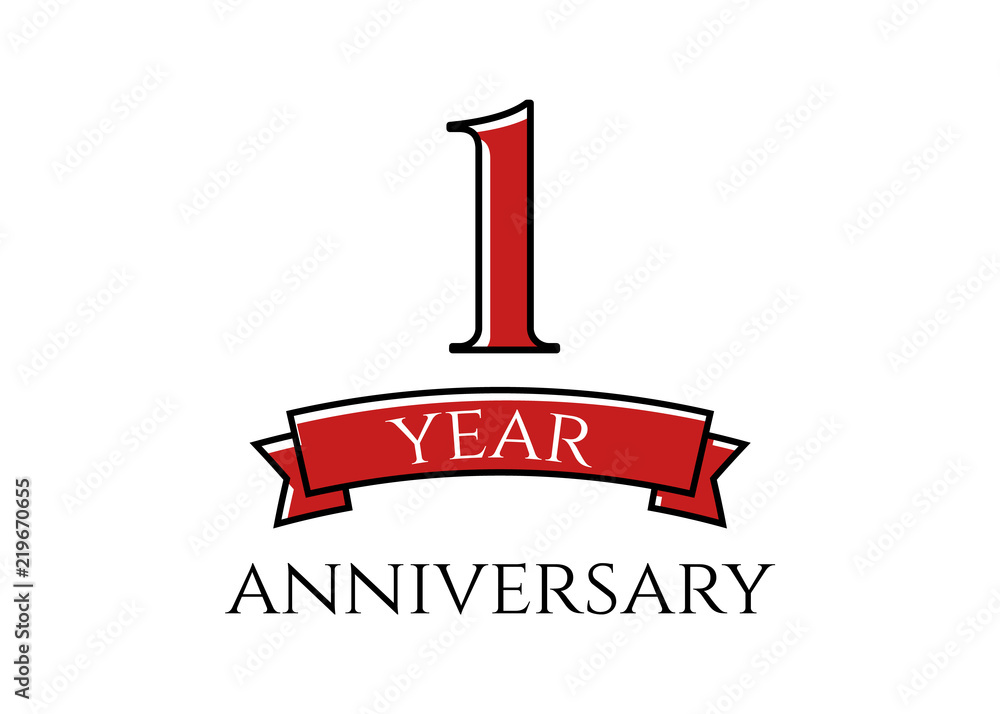 1 Year Anniversary Logo 1st Year Anniversary Vector Stock Vektorgrafik 1 Year Anniversary Logo 1st Year Anniversary Vector Stock Vektorgrafik