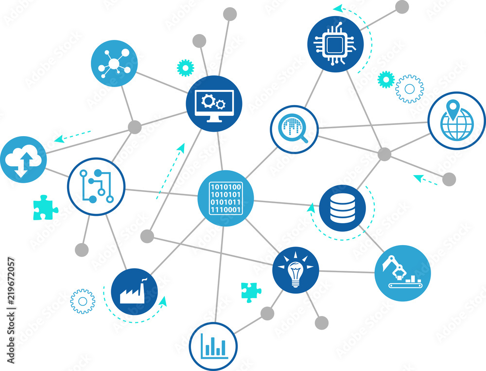 Digitalization concept: enterprise IoT, smart factory, industry 4.0 ... Digitalization concept: enterprise IoT, smart factory, industry 4.0 ...