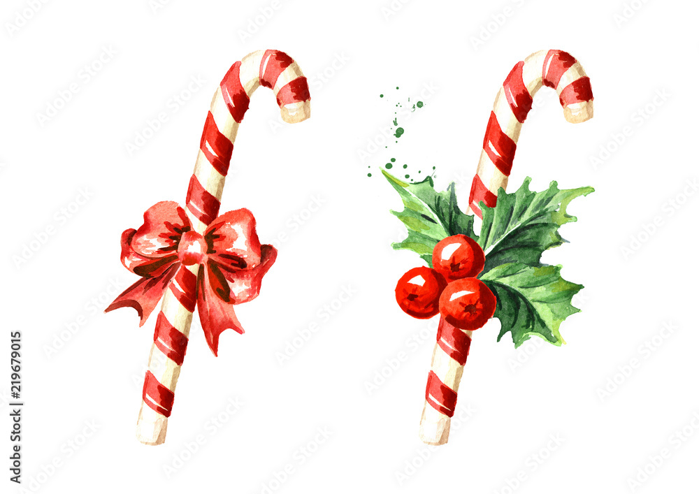 Candy Cane Bow Clip Art