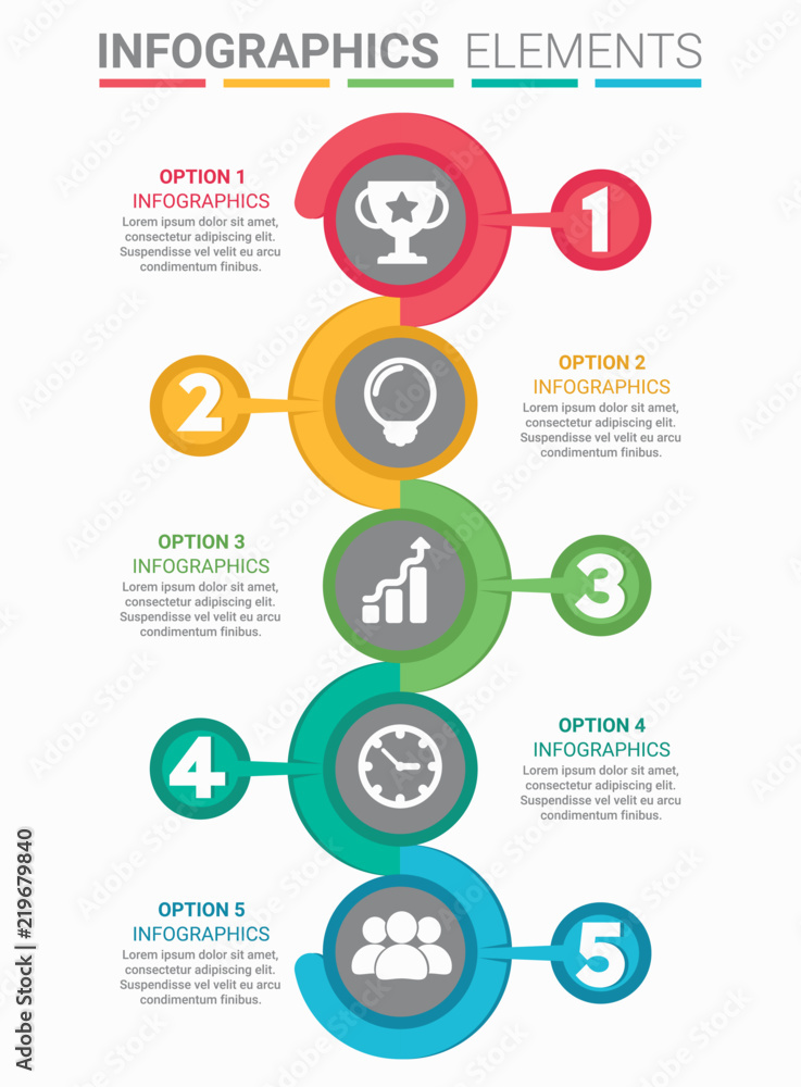 INFOGRAPHICS element abstract design the number top five list template ...