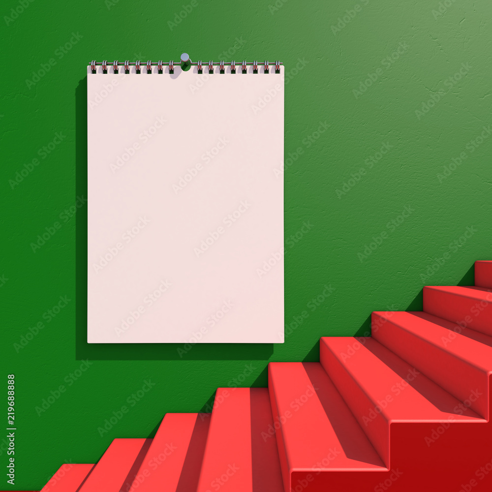 Blank design calendar template. 3D rendering Stock Illustration | Adobe ...
