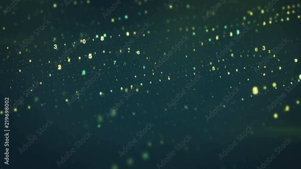 Floating numbers. Futuristic big data information technology concept. Computer generated ...