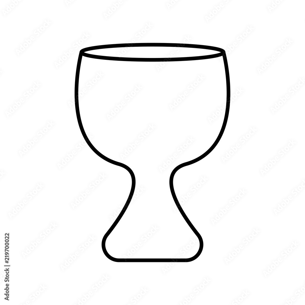 Line icon chalice isolated on white background. Black outline vector ...