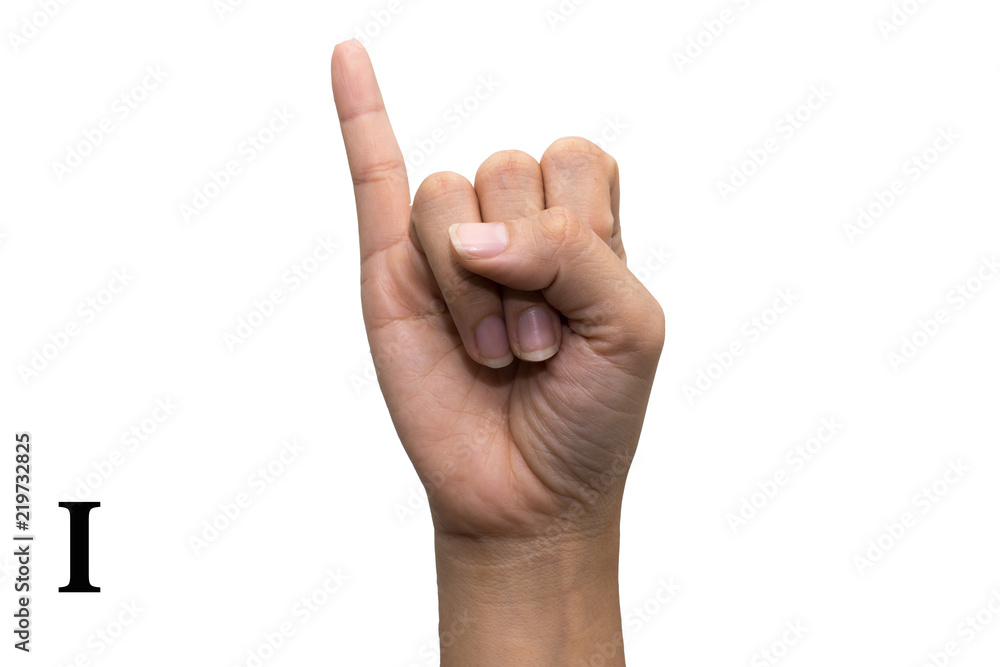 Finger Spelling the Alphabet in American Sign Language (ASL). Letter I ...