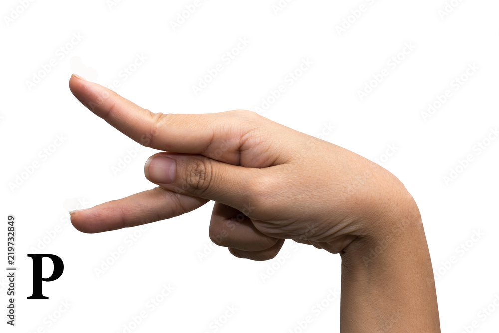Finger Spelling The Alphabet In American Sign Language ASL Letter P
