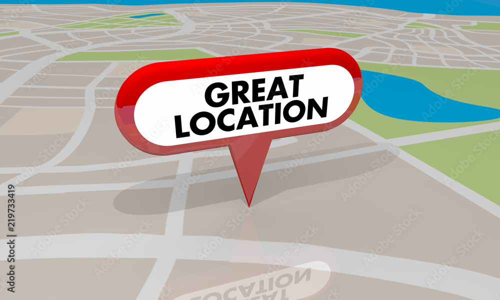 Great Location Spot Place Good Area Map Pin 3d Illustration Stock ...