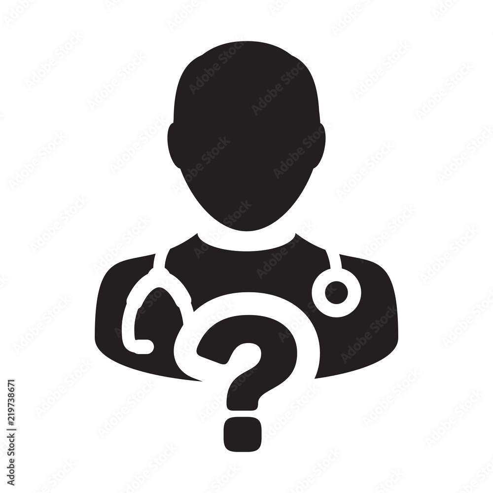 Online doctor consultation icon vector male person profile avatar with ...