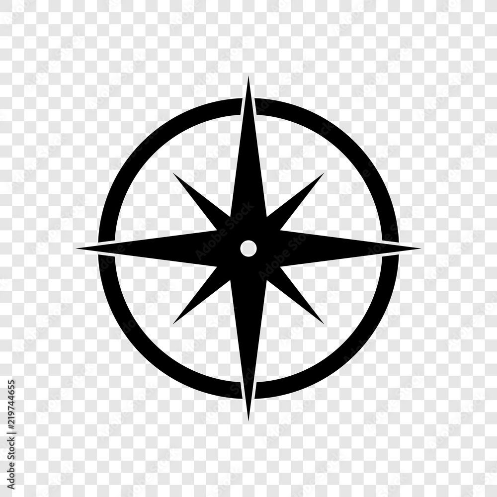 Compass icon on transparent background Stock Vector | Adobe Stock