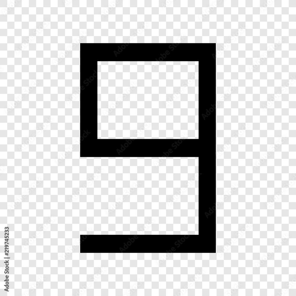 Number nine, numeral icon on transparent background Stock Vector ...