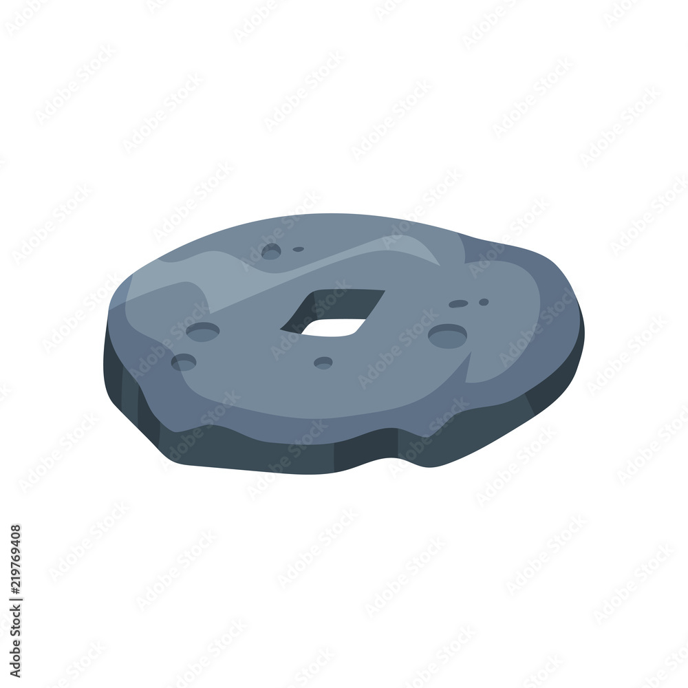 Prehistoric stone wheel, stone age symbol vector Illustration on a ...