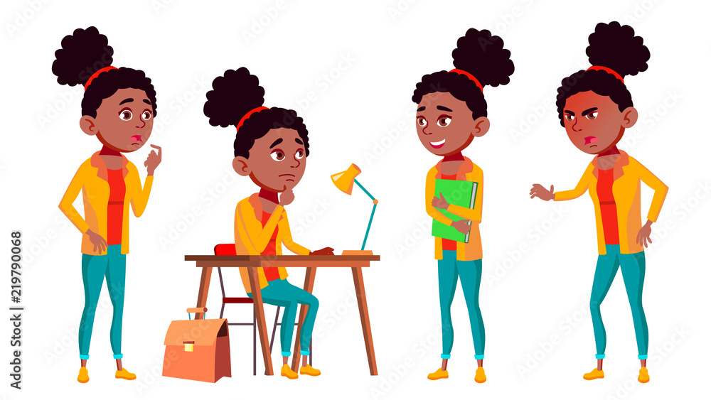 African American Teenage Girl Clipart