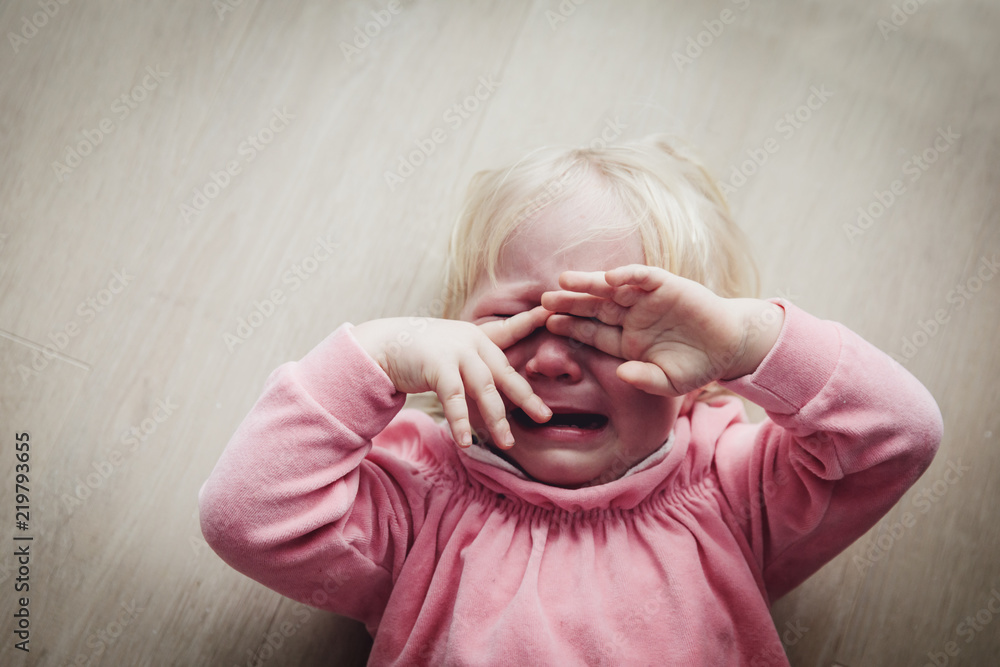 sad crying child, pain, stress, depression, negative emotions Stock ...