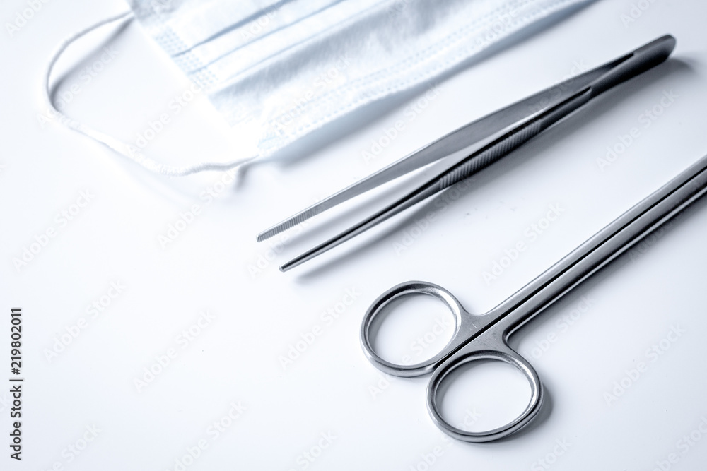 instruments for plastic surgery on white background Stock Photo | Adobe ...