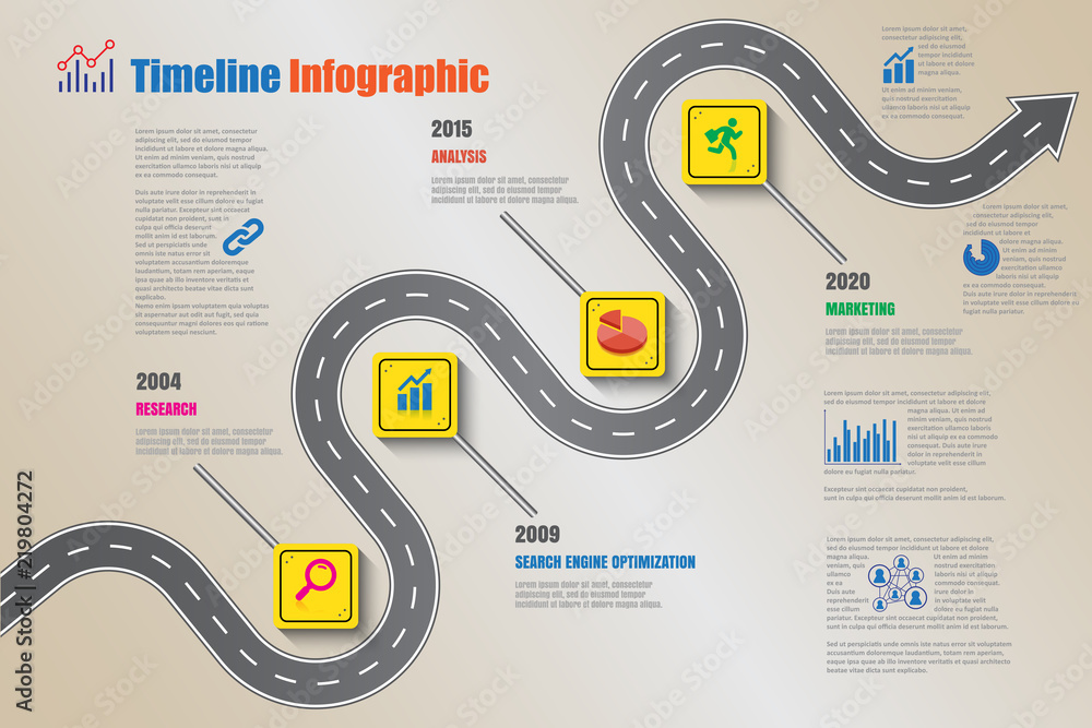 Business road signs map timeline infographic designed for abstract ...