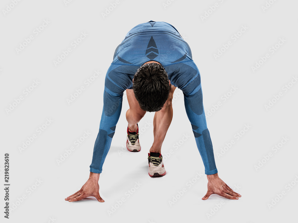 Corredor en la línea de salida Stock Photo | Adobe Stock