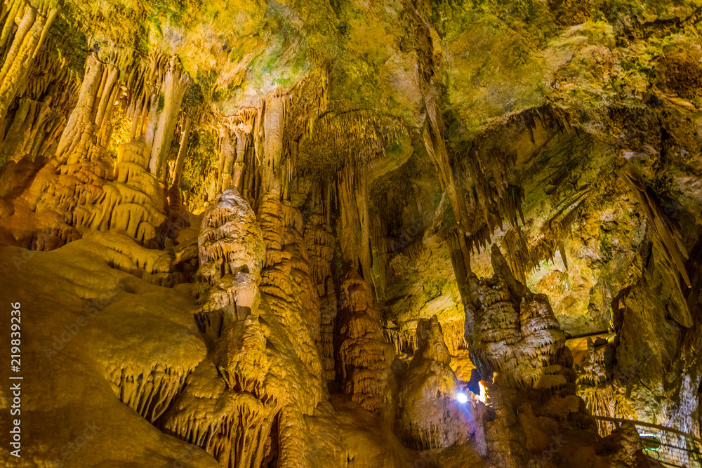 Interior of a grotto inside of Jardin exotique gardens in Monaco Stock ...