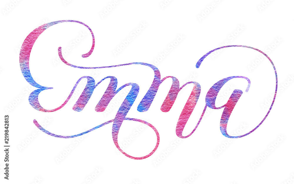 Hand Lettering. Girl's Name - Emma. Stock Illustration | Adobe Stock