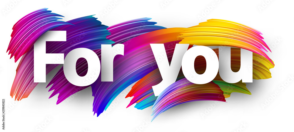 For you paper poster with colorful brush strokes. Stock Vector | Adobe ...