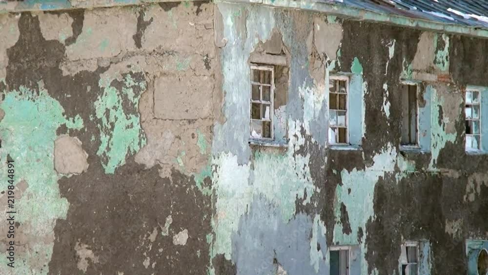 Abandoned house ghost town of Gudym Anadyr-1 Chukotka of far north of ...