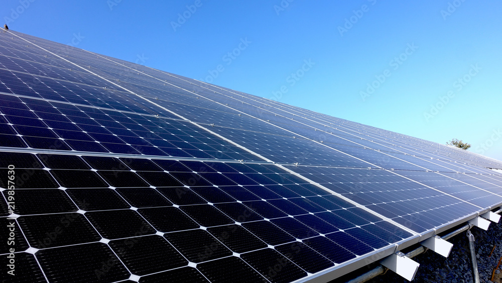 Solar panel array Stock Photo | Adobe Stock