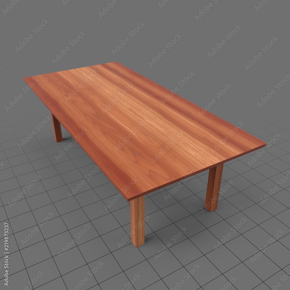 Wooden rectangular table Stock 3D asset | Adobe Stock