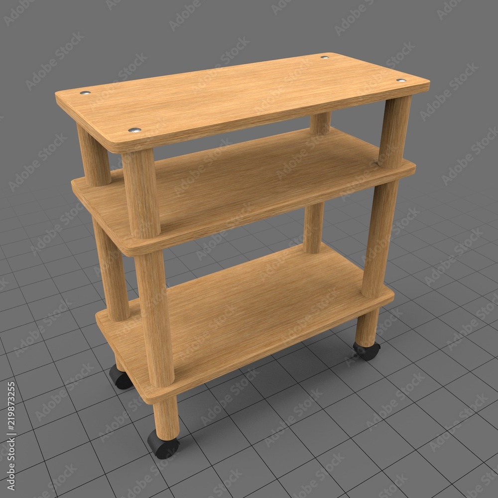 Wooden utility cart Stock 3D asset | Adobe Stock