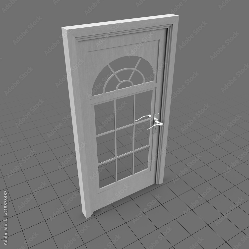 Half moon casement window door Stock 3D asset | Adobe Stock