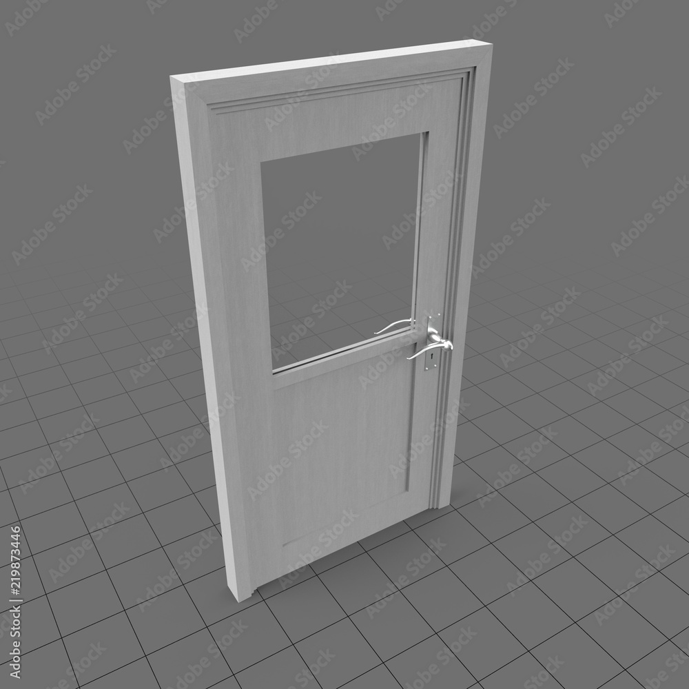 Half glass door Stock 3D asset | Adobe Stock