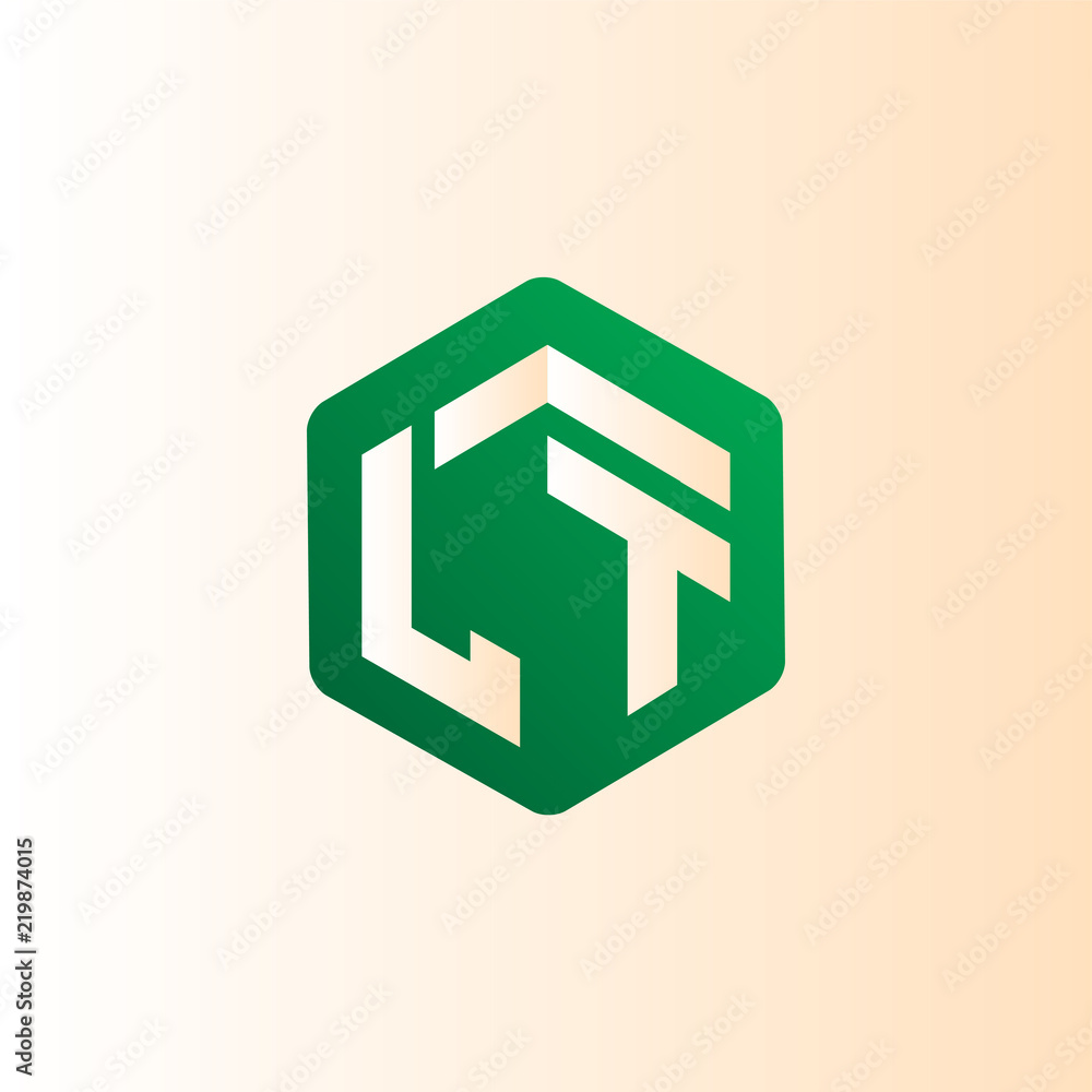LT Initial letter hexagonal logo vector Stock Vector | Adobe Stock
