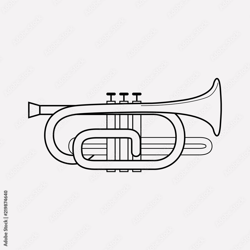 Cornet icon line element. Vector illustration of cornet icon line ...