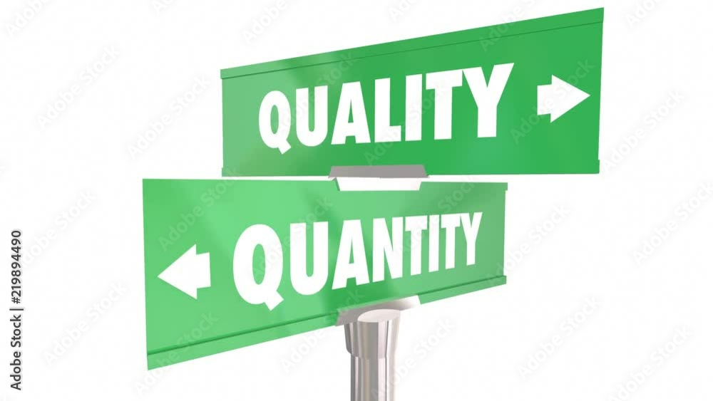 Quality Vs Quantity Choices 2 Two Way Road Signs 3d Animation Stock ...