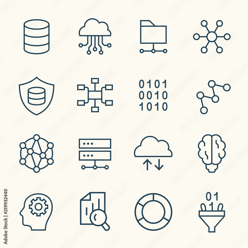 Big data line icons Stock Vector | Adobe Stock