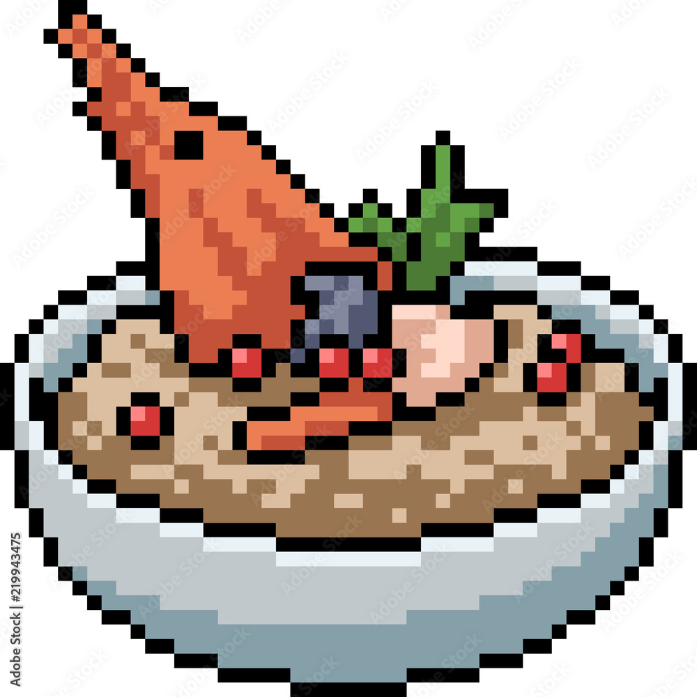 vector pixel art food restaurant Stock Vector | Adobe Stock