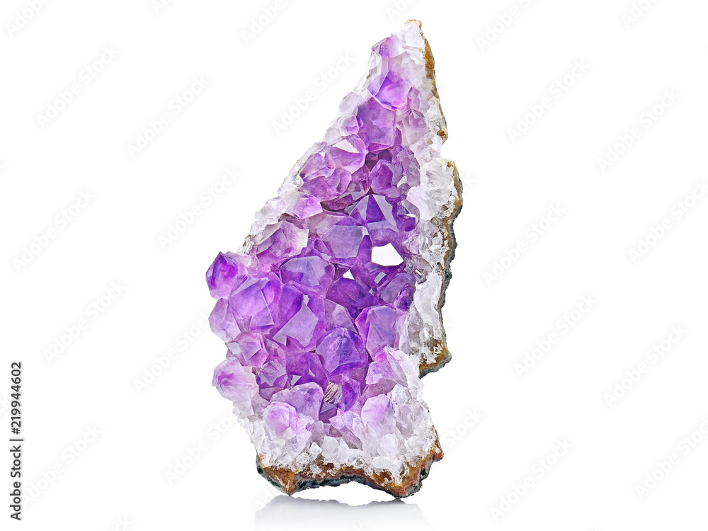 Violet Crystal Stone macro mineral. Purple rough Amethyst quartz ...