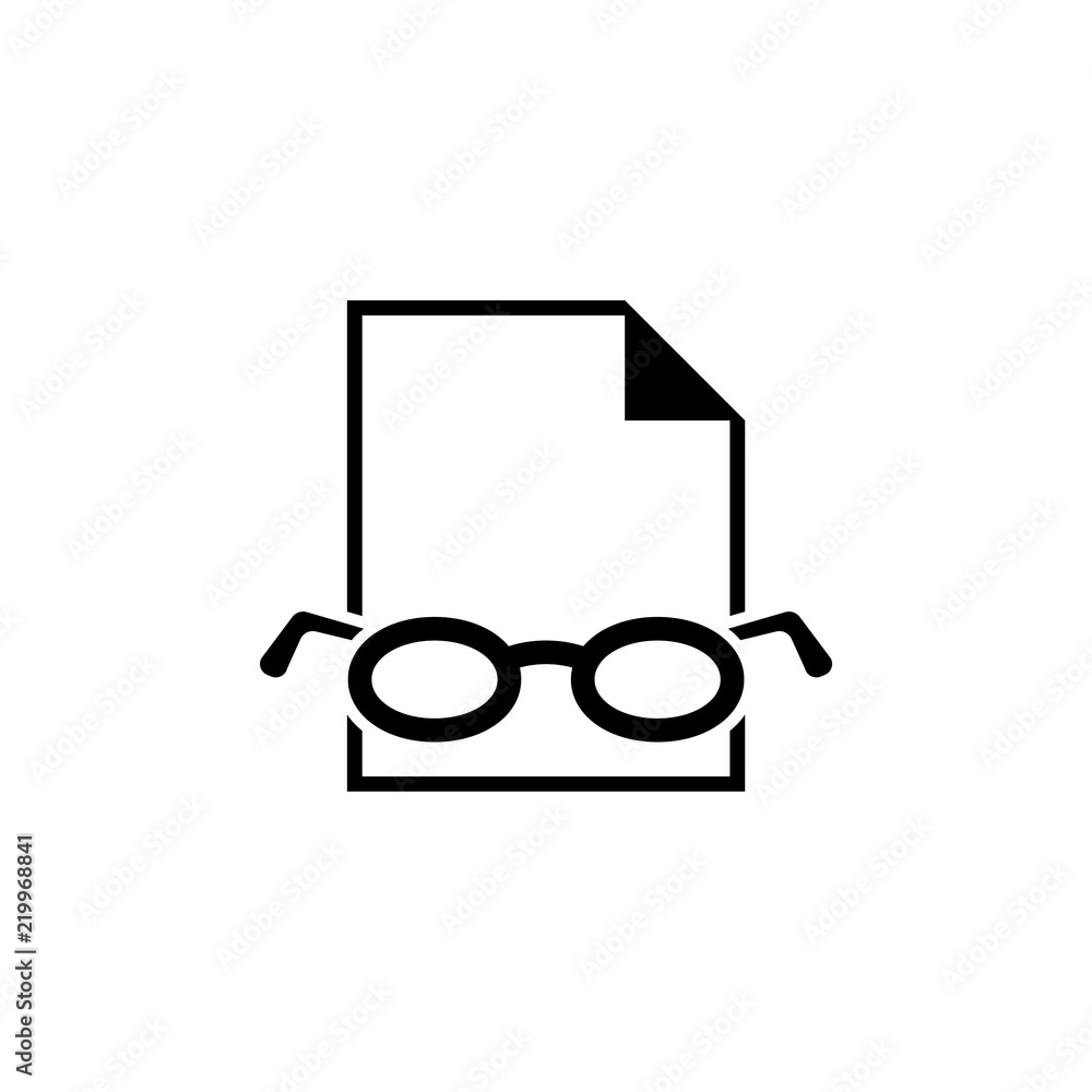 Vetor de Document with Glasses, Checking Grammar Spelling Error. Flat ...