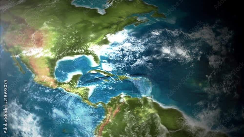 4k Earth View From Satellite/ Animation of an earth planet surface from ...