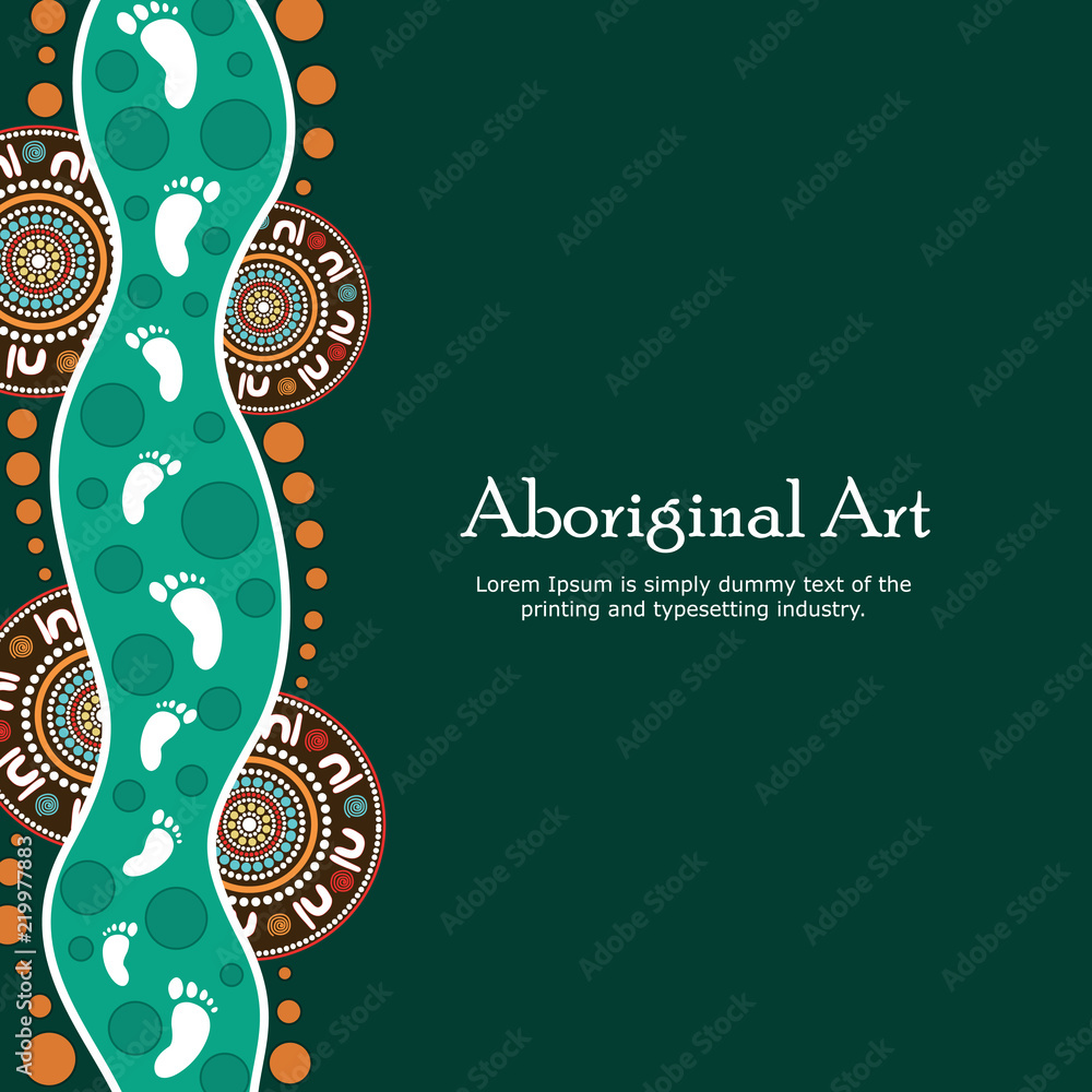 Aboriginal art vector banner with text. Stock Vector | Adobe Stock
